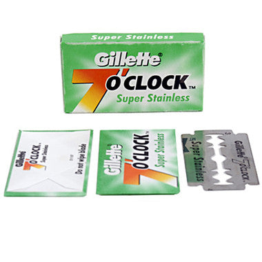 Gillette 7 O'Clock Super Stainless Razor Blades, 5 Blades – Baby Butt ...